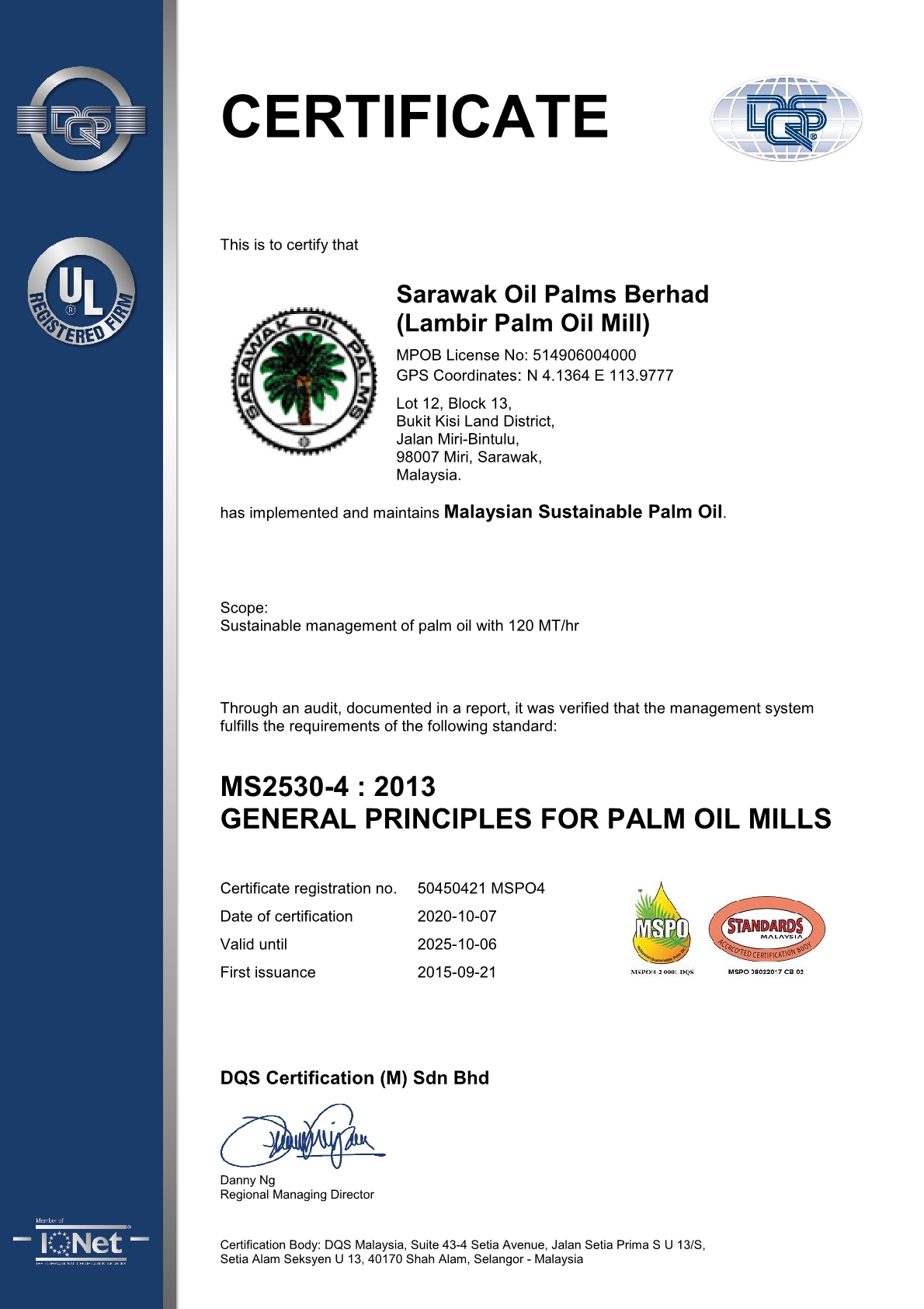 MSPO - Sarawak Oil Palms