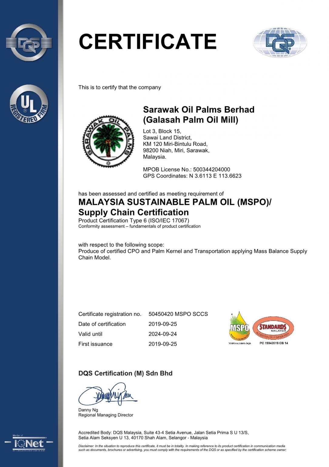 MSPO - Sarawak Oil Palms