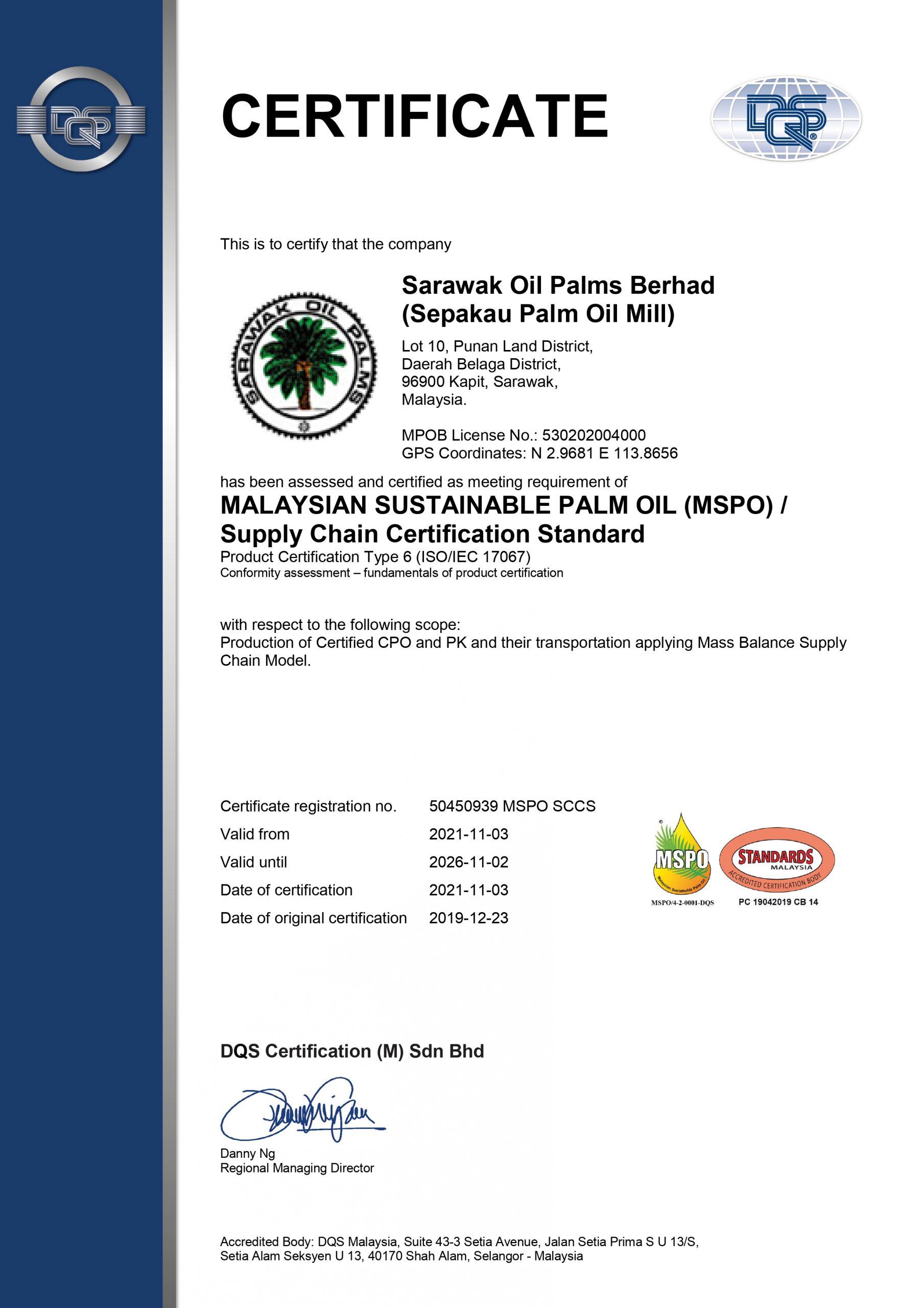 MSPO - Sarawak Oil Palms