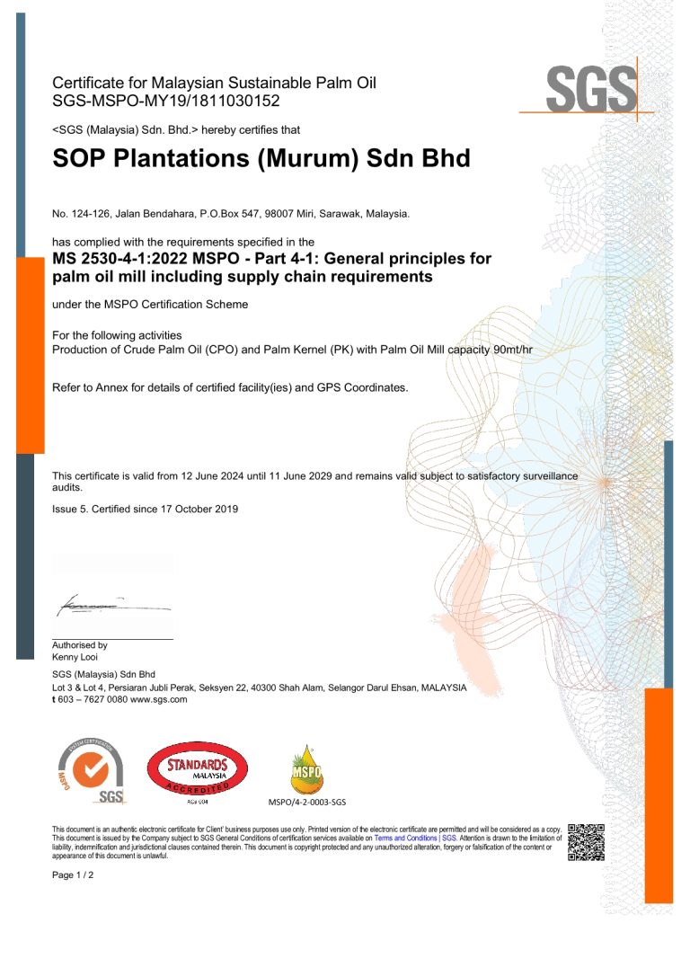 MSPO - Sarawak Oil Palms